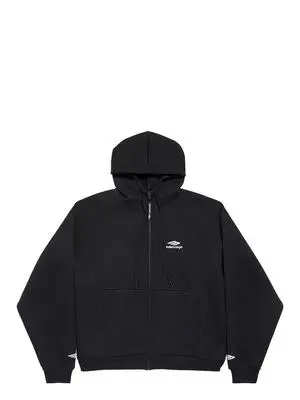 Balenciaga 3b Sports Icon Zip-up Hoodie - Black