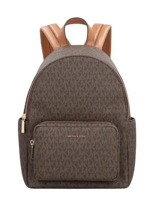 Michael Kors Backpack With Logo Print - Brown