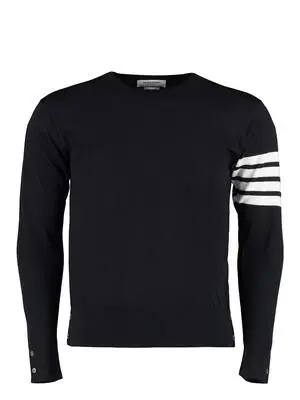 Thom Browne Merino Wool Crew-neck Sweater - Blue