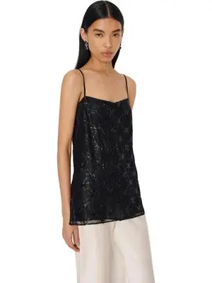 REFORMATION Ines Sequin Top - Black