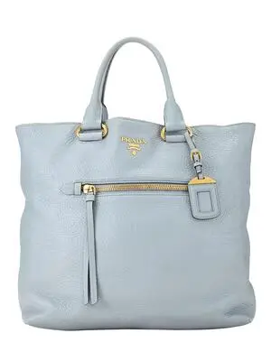 Prada Vitello Daino Convertible Tote - Blue