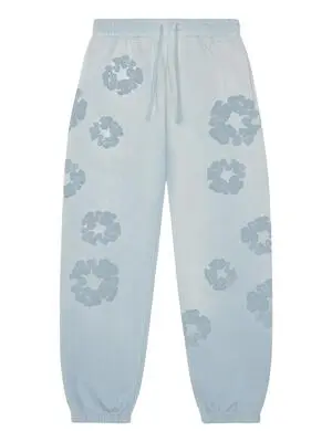 DENIM TEARS Faded Mono Cotton Wreath Sweatpants - Blue