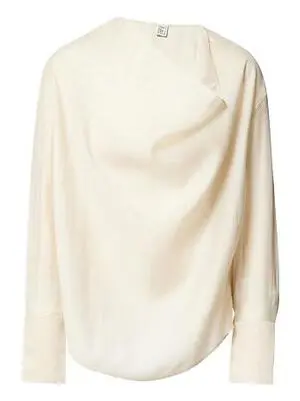 TOTEME Cowl-neck Woven Blouse - Ecru