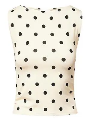 REFORMATION Polka-dot Jersey Top - Sundae Dot