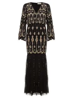 PHASE EIGHT Sequin-embellished Woven Maxi Dress - Black