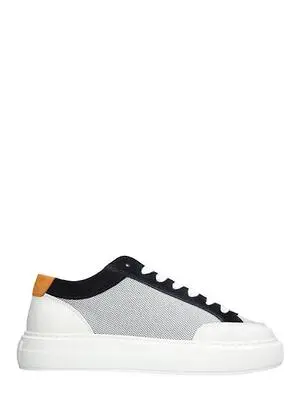 CLEENS Luxor Leather And Mesh Trainers - White/navy