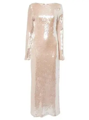 PRETTY LAVISH Sequin Open-Back Maxi Dress