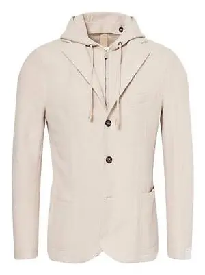 Eleventy Hooded Wool Jacket - Sand
