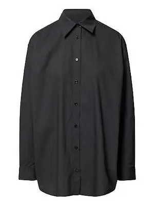 TOTEME Relaxed-fit Cotton-poplin Shirt - Washed Black
