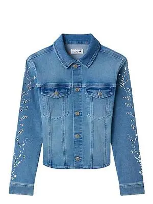 Good American Crystal-embellished Stretch-denim Jacket - Indigo1089