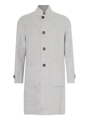 Eleventy Reversible Wool-cashmere Blend Coat - Light Melange Gray