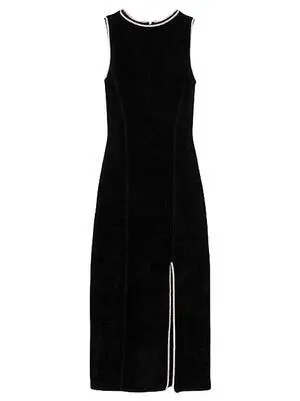 Sandro Sleeveless Rhinestone-embellished Knitted Maxi Dress - Black