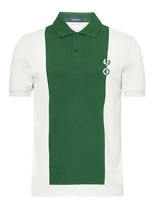 Fred Perry X Craig Green Contrast-panel Short-sleeves Cotton-piqué Polo Shirt - Industrial Green