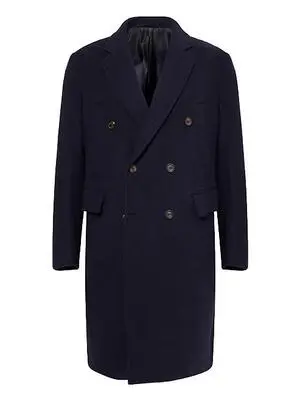 Eleventy Double-breasted Wool-blend Overcoat - Blue