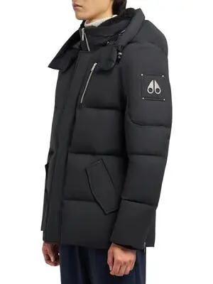 Moose Knuckles Everest 3q Puffer Jacket With Detachable Hood - Black