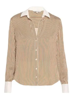 VERONICA BEARD Amelia Stripe Button-Front Shirt