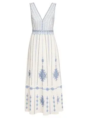 EMPORIO SIRENUSE EMPORIO SIRENUSE Nellie Astrafal Embroidered Maxi Dress