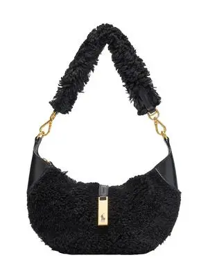 Polo Ralph Lauren Polo ID Shearling Mini Shoulder Bag Black