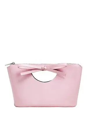 Studio Amelia Sofia Leather Bow Clutch Pink