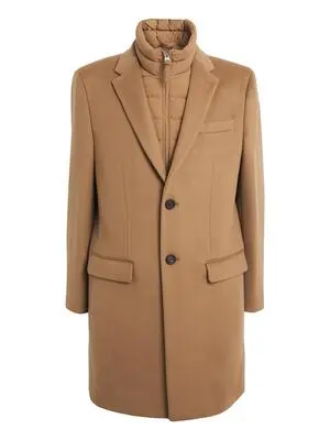 Mackage Wool Coat With Removable Bib - Beige