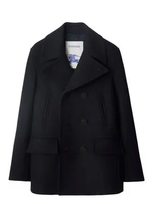 Burberry Wool Pea Coat - Navy