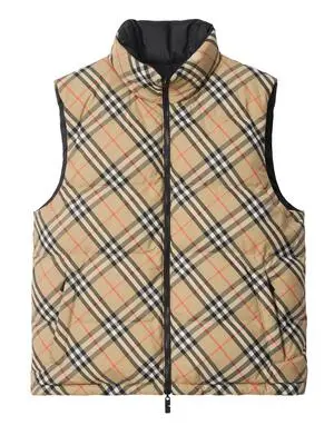 Burberry Down Reversible Check Puffer Gilet - Beige