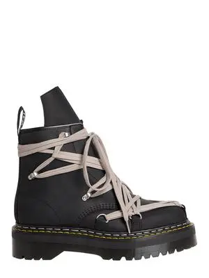 Rick Owens X Dr. Martens Leather Megalace Boots - Black