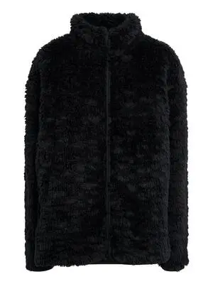 SKIMS Faux Fur Zip-up Jacket - Black