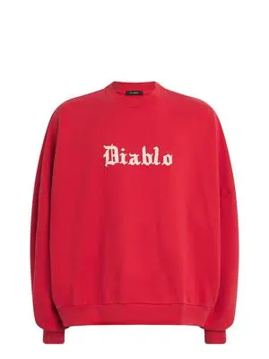 WILLY CHAVARRIA Cotton Diablo Hooligan Sweatshirt - Red