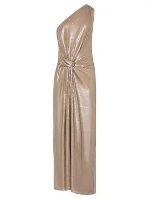 MILLY Porsha Sequin Maxi Gown - Stone