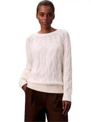 Calvin Klein Calvin Klein Cable Knit Sweater White Greige