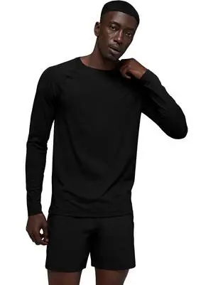 Alo Yoga Idol Crewneck Long Sleeve Top - Black