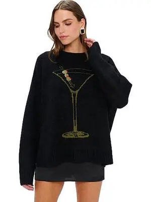 Victoria's Secret Relaxed Fit Crew Neck Sweater - Black