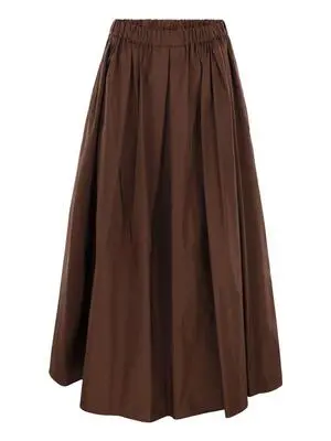 Max Mara Long Taffeta Skirt - Brown