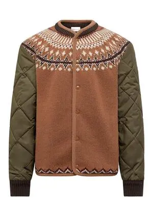 Moncler Wool Blend Geometric Cardigan - Multicolor