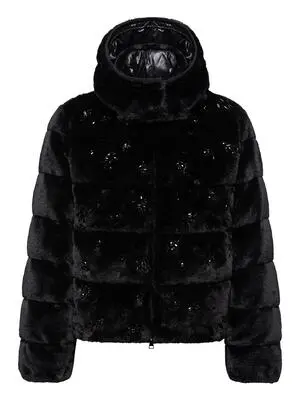 Moncler Andronne Sequin-embroidered Hooded Down Jacket - Black