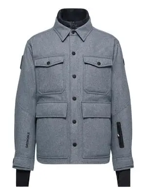 Moncler Antuco Wool Down Shirt Jacket Blue