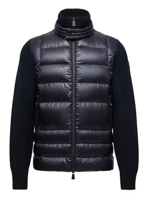Moncler Padded Wool Zip-up Cardigan - Blue
