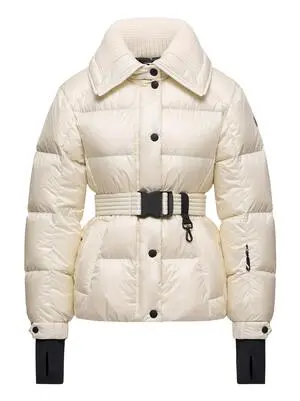Moncler Bataillouse Belted Down Ski Jacket - White
