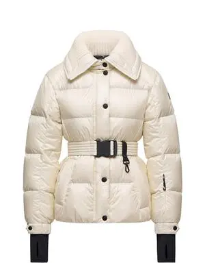 Moncler Bataillouse Belted Ski Jacket White