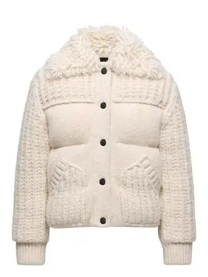 Moncler Hillehorn Alpaca Blend Short Down Jacket - White