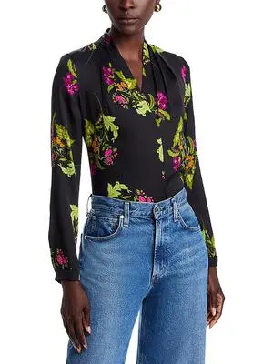 Kobi Halperin Palm Floral Blouse - Black Mult