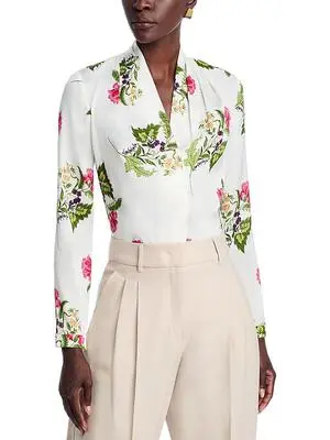 Kobi Halperin Palm Floral Blouse - Ivory Mult