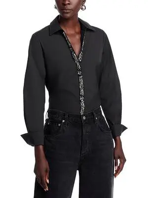 Kobi Halperin Merit Embellished Long Sleeve Shirt - Black
