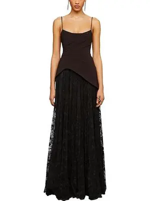 AMUR Leighton Pleated Bodice Dress - Black