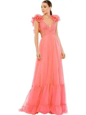 Mac Duggal Iconic Ruffle Gown - Pink