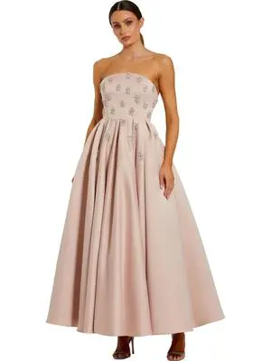 Mac Duggal Crystal-embellished Strapless A-line Gown - Pink