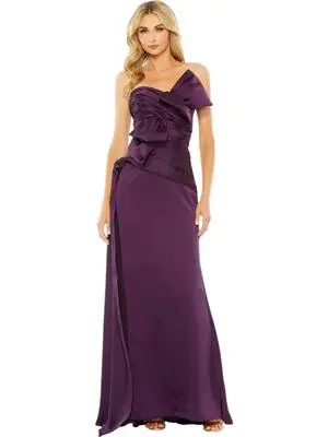 Mac Duggal Strapless Bow Detailed Gown - Purple