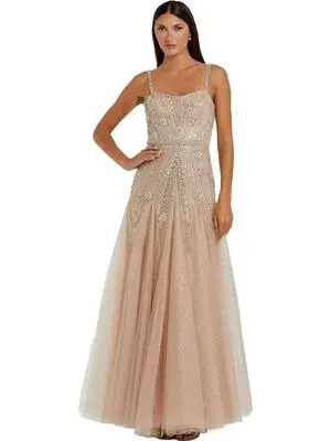 Mac Duggal Embellished Bustier Gown - Neutral
