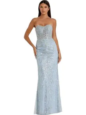 Mac Duggal Embellished Trumpet Gown - Blue